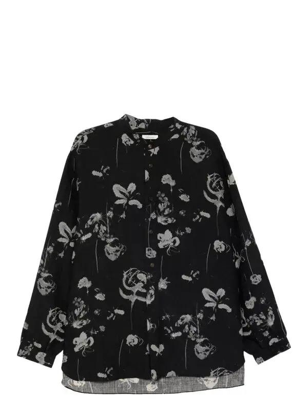 CALMLENCE Floral-print Shirt - Black