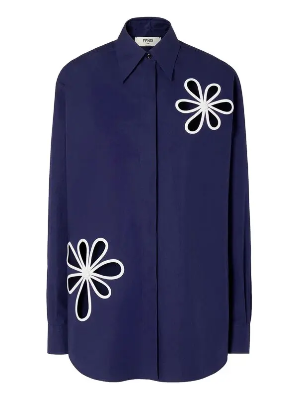 Fendi Cotton Poplin Shirt - Blue