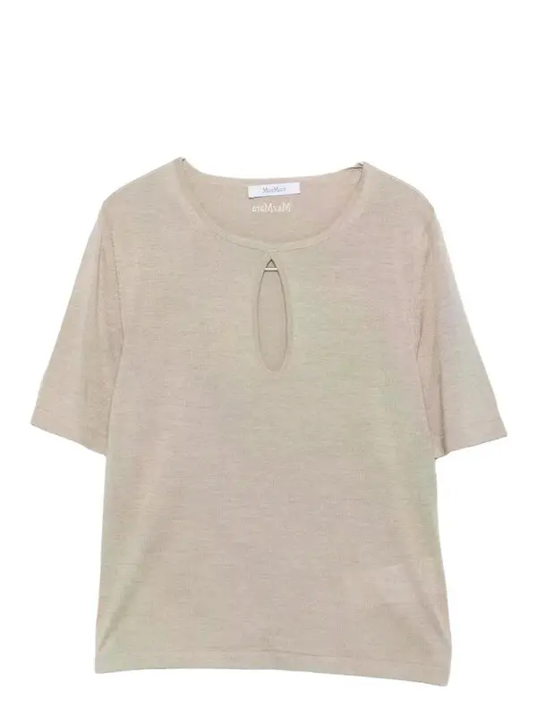 Max Mara Cut-out T-shirt - Neutrals