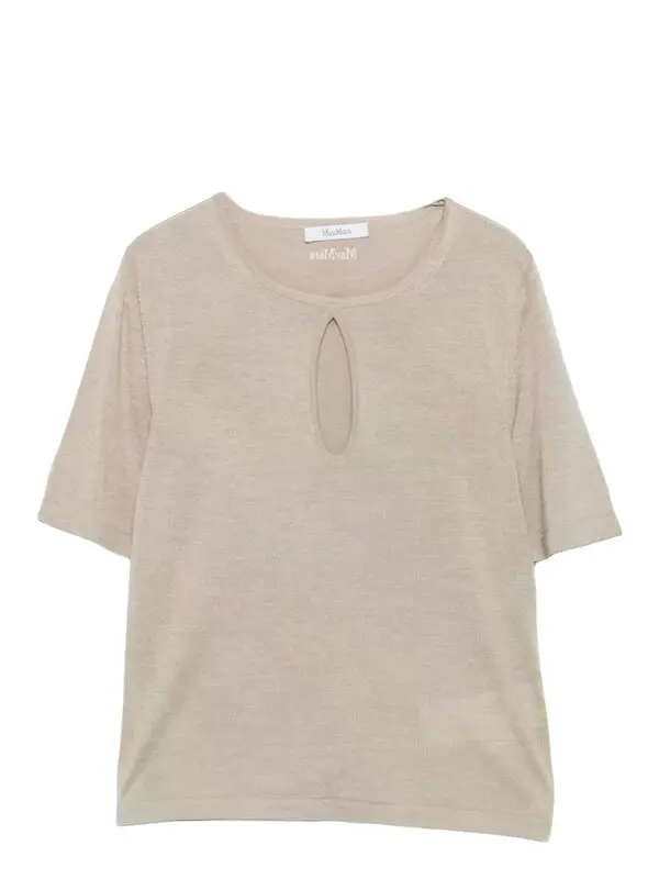 Max Mara Cut-out T-shirt - Neutrals