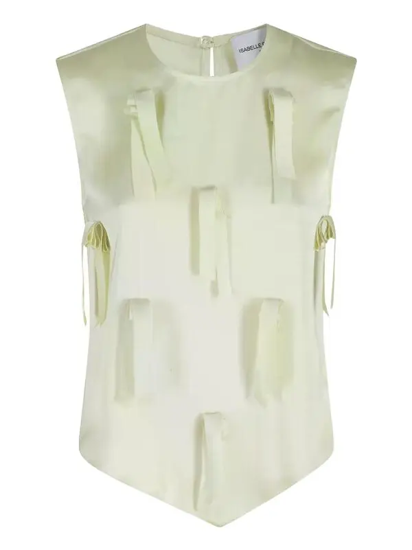 ISABELLE BLANCHE Bow-embellished Top - Green