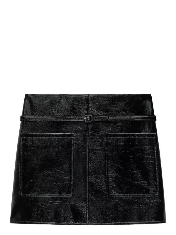 COURREGES Flap-pocket Mini Skirt - Black