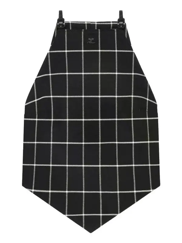 COURREGES Halterneck Checked Tank Top - Black