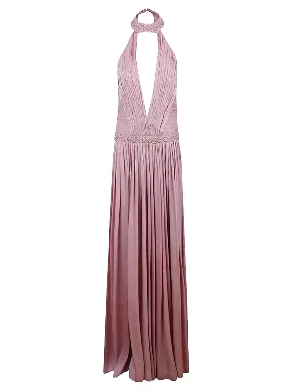 Costarellos Pleated Maxi Dress - Pink