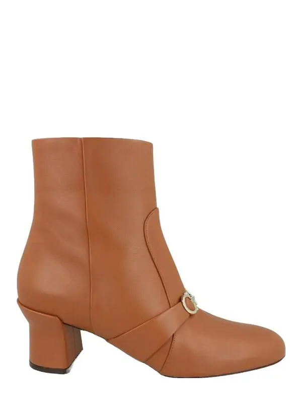 FERRAGAMO Orietta Leather Ankle Boots - Sella