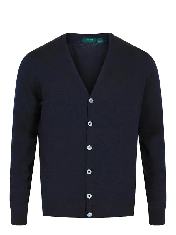 SLOWEAR Zanone Slim Fit Cardigan - Dark Blue