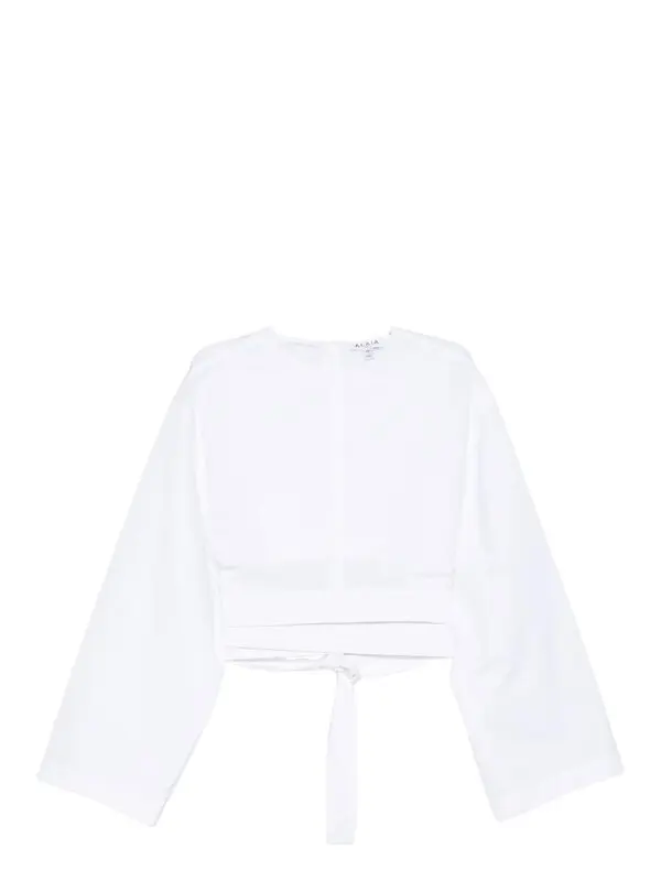 Alaïa Cotton Belted Top - White