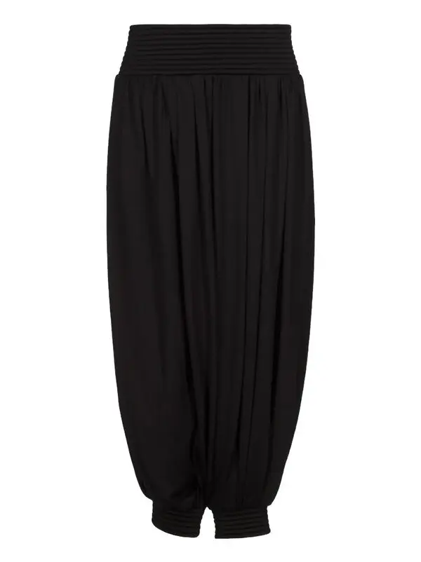 Alaïa Cotton Draped Trousers - Black