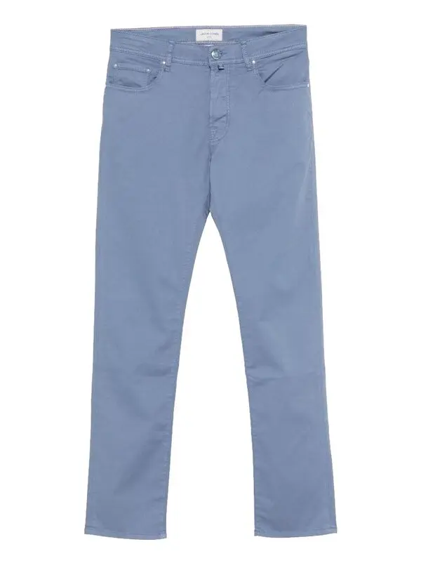 Jacob Cohen Cotton Blend Slim Fit Trousers - Blue