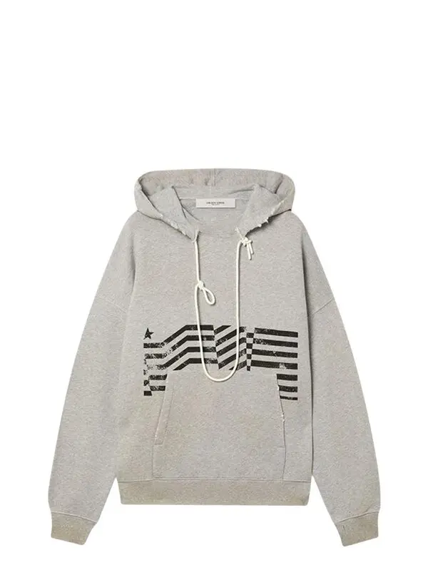 GOLDEN GOOSE Printed Cotton Hoodie - Grey