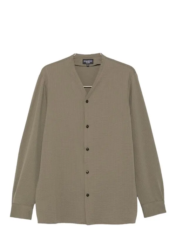 Emporio Armani V-necked Shirt - Brown