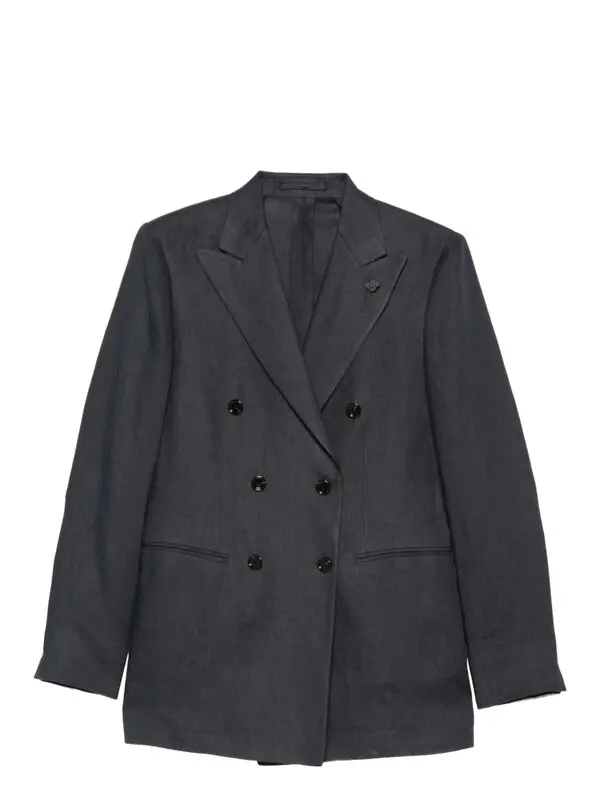 LARDINI Linen Blazer - Blue
