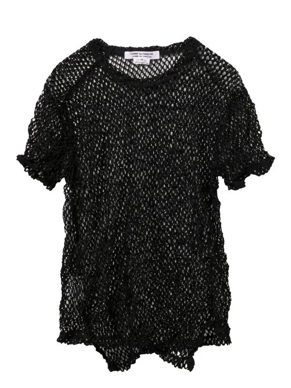 Comme Des Garçons Open-knit T-shirt - Black