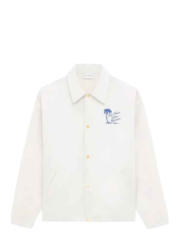 Drole De Monsieur Palmiers Slogan Shirt Jacket - White
