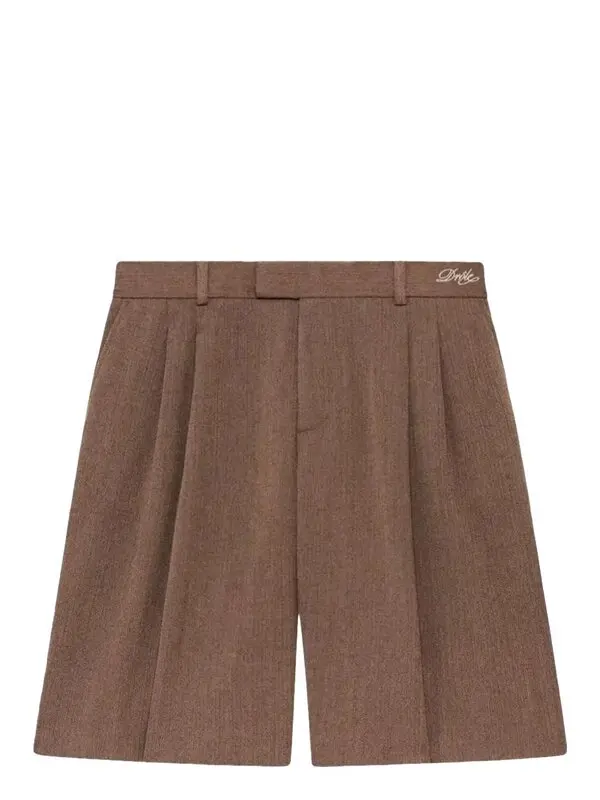 Drole De Monsieur Chevrons Tailored Bermuda Shorts - Brown