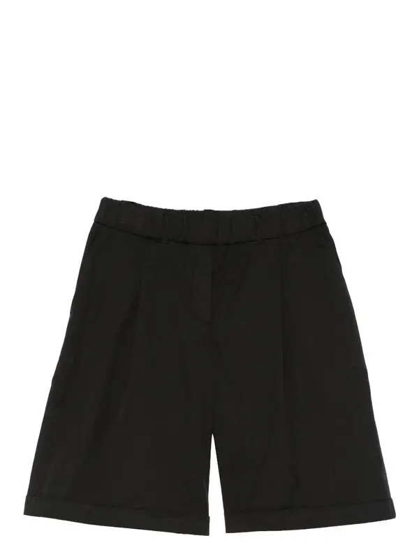 VIA MASINI 80 Cotton Bermuda Shorts - Black