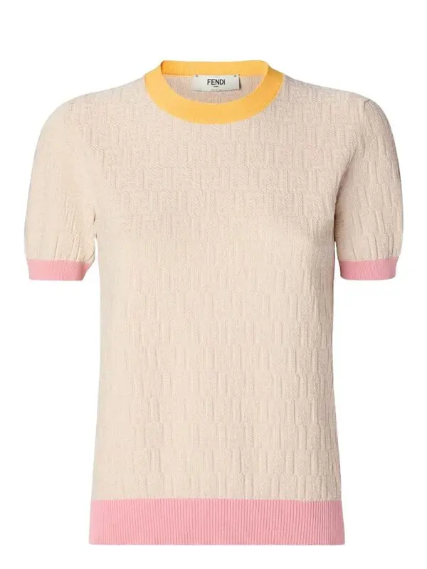 Fendi Cotton And Silk Top - Beige