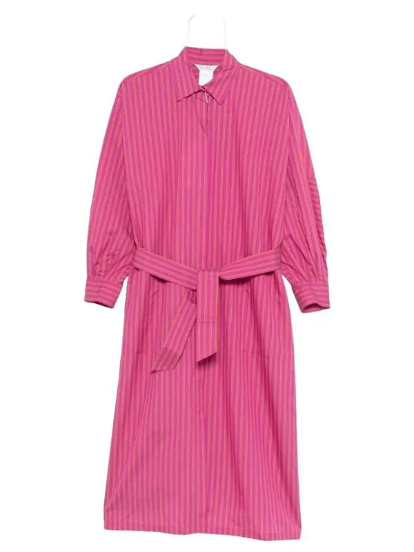 Max Mara Cotton And Silk Blend Shirtdress - Purple
