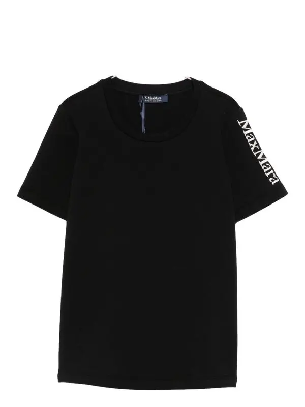 Max Mara Logo Cotton T-shirt - Black
