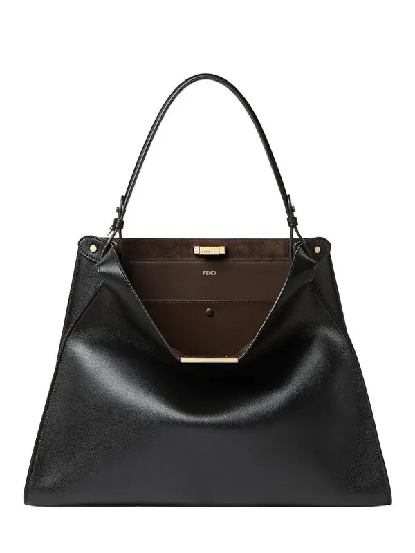 Fendi Way Medium Leather Handbag - Black