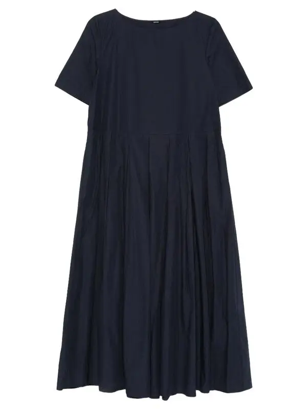 Apuntob Cotton Pleated Midi Dress - Blue