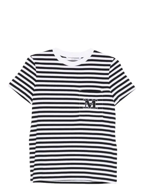 Max Mara Striped Cotton T-shirt - Black