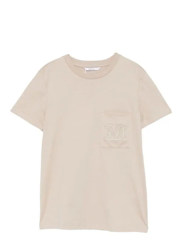Max Mara Logo Cotton T-shirt - Beige