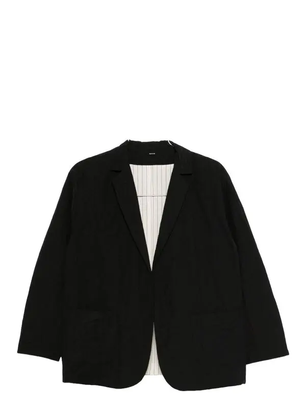 Apuntob Cotton Blend Blazer Jacket - Black