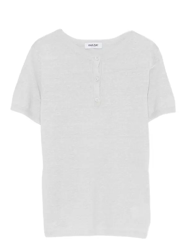 BASE Linen And Cotton Blend T-shirt - Grey