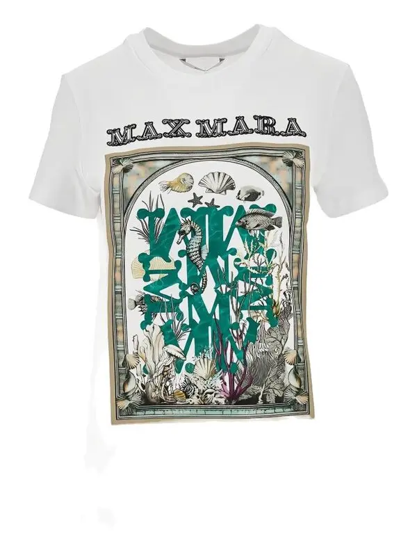 Max Mara Printed Cotton T-shirt - White