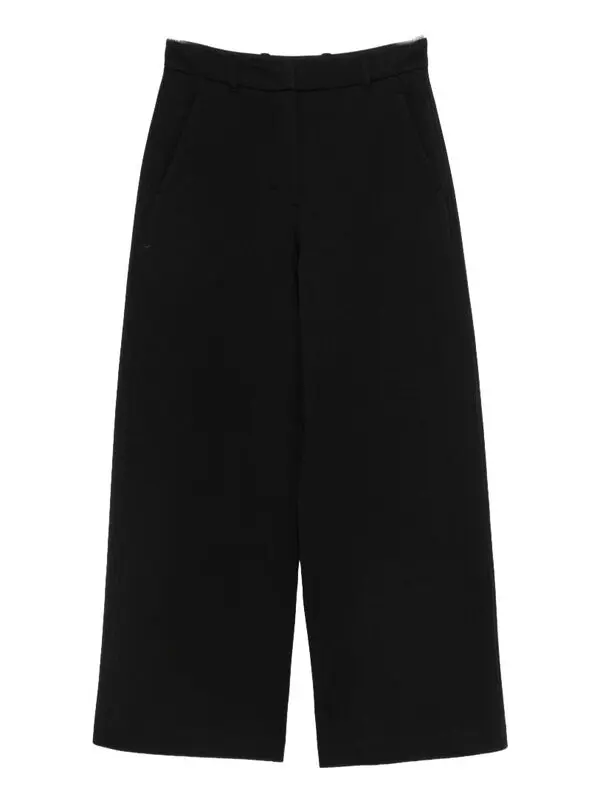 Max Mara Cotton Wide-leg Trousers - Black