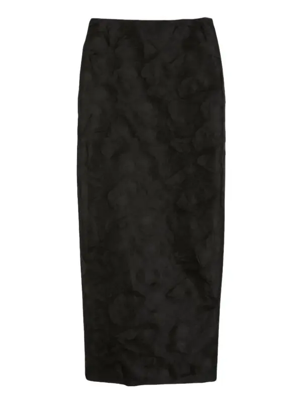 Max Mara Silk Long Skirt - Black