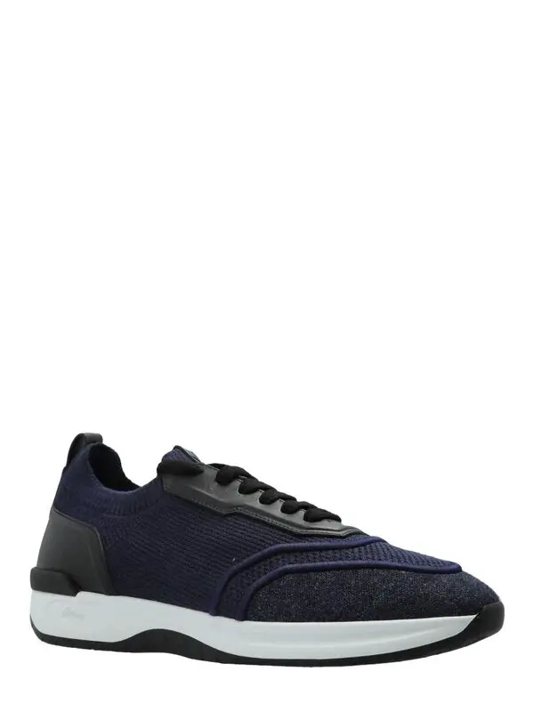 Brioni Cotton And Linen Blend Sneakers - Blue