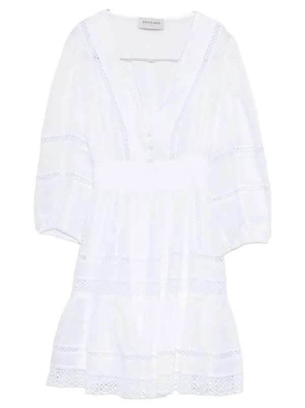 Ermanno Scervino Cotton Short Dress - White