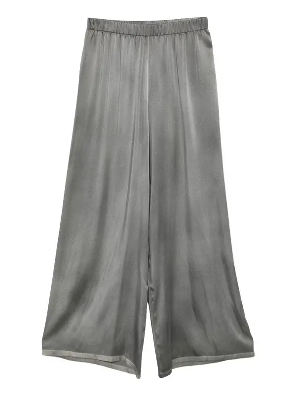 Avant Toi Silk Flared-leg Trousers - Grey