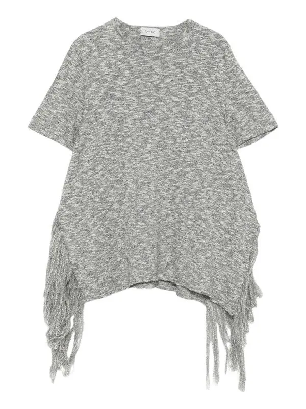 MRZ Cotton Fringed T-shirt - Black