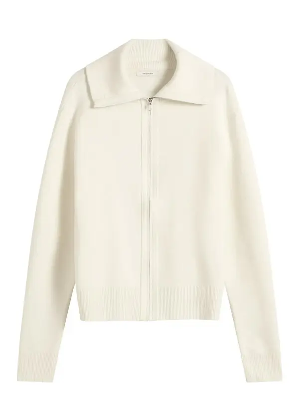 ENTIRE STUDIOS Knit Zip-up Jacket - Ivory