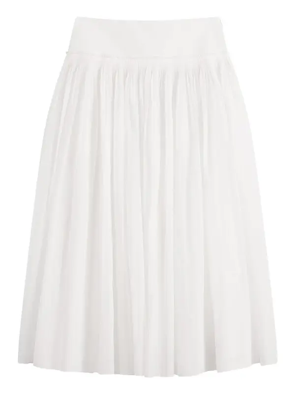 RÓHE Pleated Cotton Muslin Maxi Skirt - Optic White
