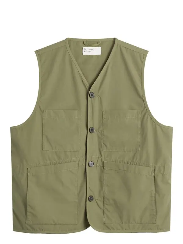 Universal Works Recycled Poly Tech City Waistcoat - Olive