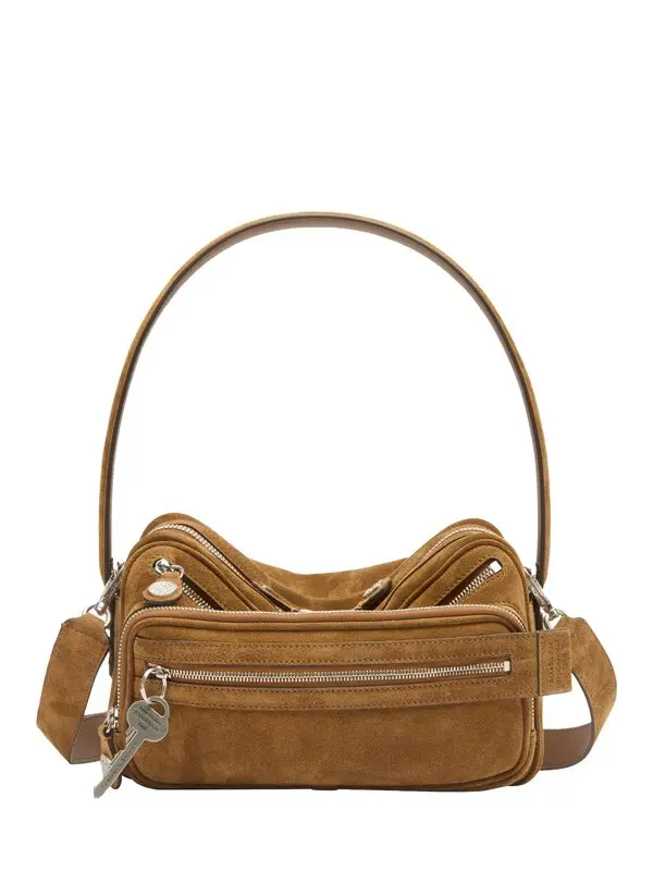 Acne Studios Camero Party Suede Bag - Cognac Brown