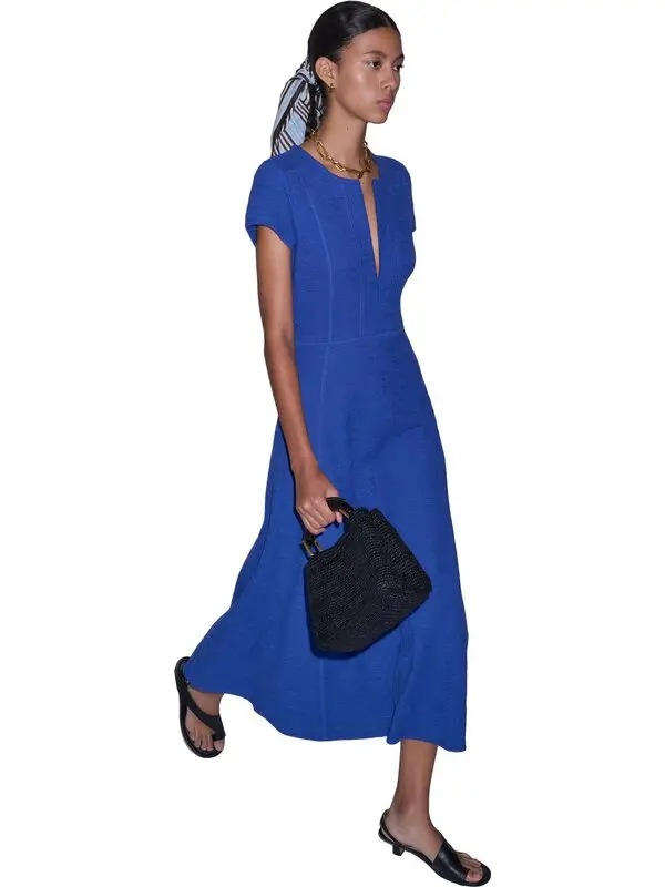 ME+EM Fit And Flare Maxi Dress - Deep Blue