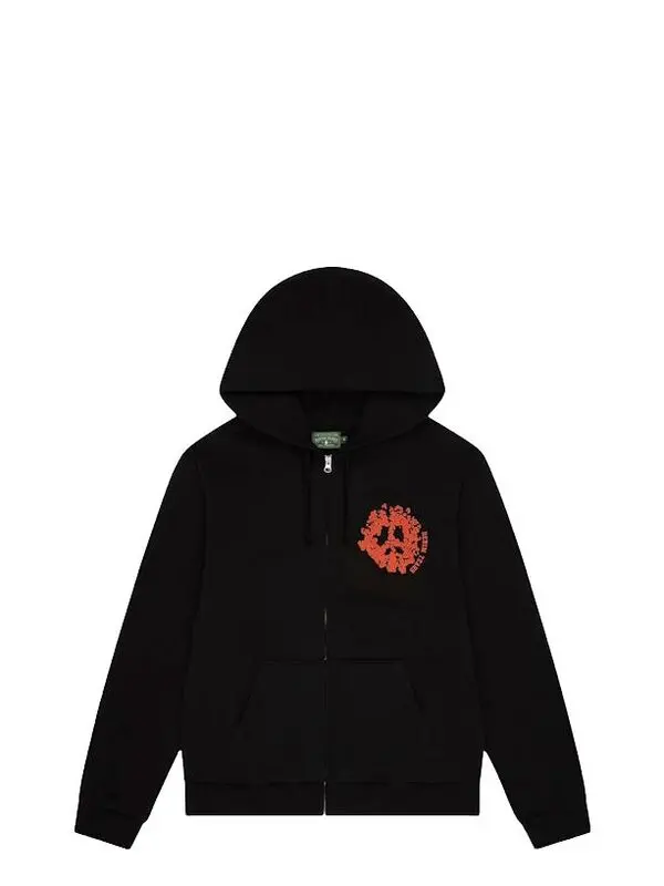 DENIM TEARS Denim University Zip Hoodie - Black/red