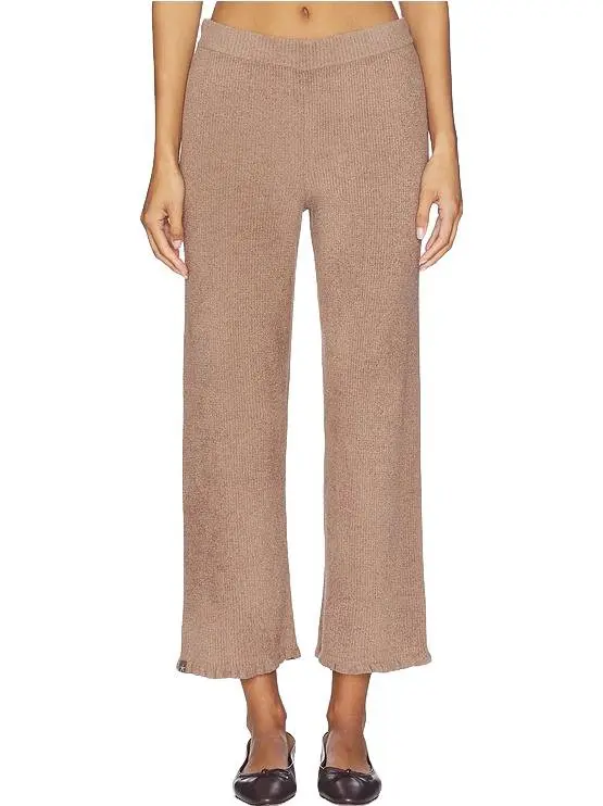 Barefoot Dreams Cozychic Ultra Lite Rib Ruffle Hem Ankle Pant - Brown