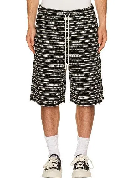 HONOR THE GIFT Striped Knit Shorts - Black