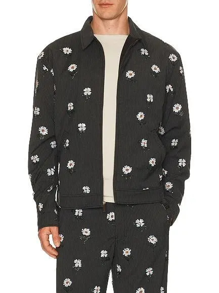 HONOR THE GIFT Flowers Beaded Jacket - Black