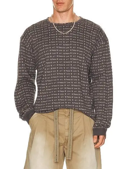 ERL Jacquard Long Sleeve Tee Knit - Brown