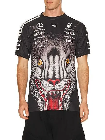 Y3 X F1 Drvr Jersey With Graphic Detail - Black