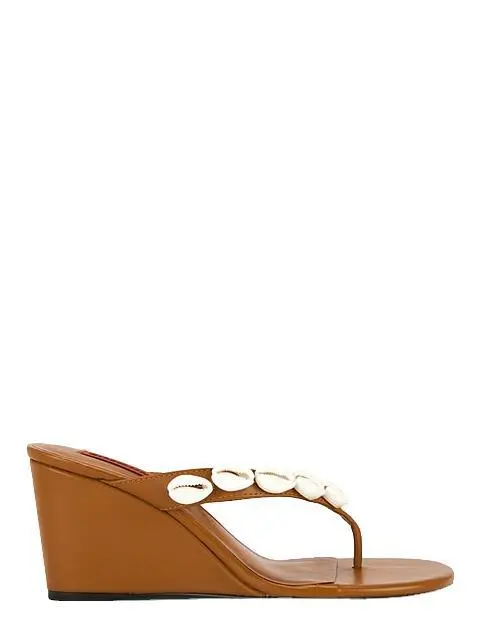 SIMONMILLER Soleil Wedge Sandal With Seashell Detail - Tan