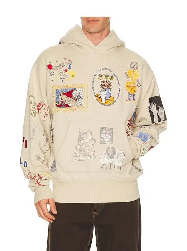 SAMUEL ZELIG Northfield Embroidered Cotton Hoodie - Tan