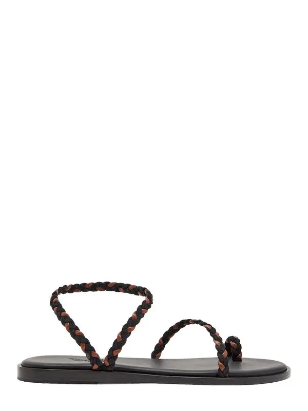 ANCIENT GREEK SANDALS Elevated Eleftheria Braided Leather Sandals - Black